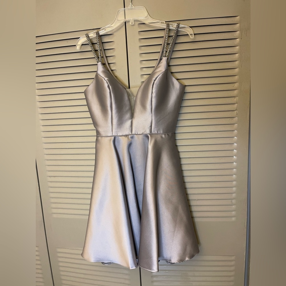 Alice Paris Prom / Formal Grey / Silver Crystal Dress - Gem
